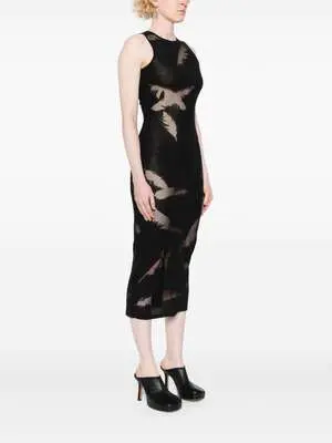 Alexander McQueen Feather-intarsia Pencil Dress