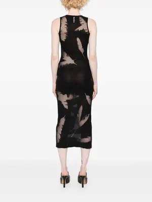 Alexander McQueen Feather-intarsia Pencil Dress