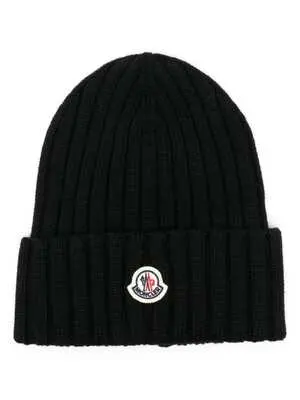 Moncler Logo-patch Beanie - Black