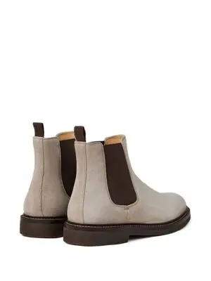 Brunello Cucinelli Suede Ankle Boots - Neutrals