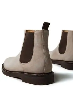 Brunello Cucinelli Suede Ankle Boots - Neutrals