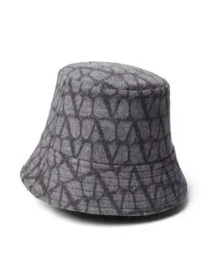 Valentino Garavani Toile Iconographe Bucket Hat - Grey