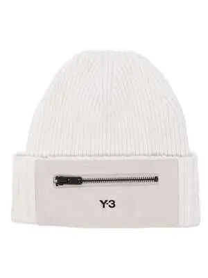 Y3 Logo Wool Beanie - White