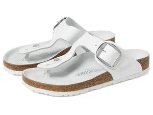 BIRKENSTOCK Birkenstock Gizeh Big Buckle Leather Sandals White Leather