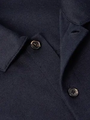 Loro Piana Whitney Cotton, Silk And Cashmere-blend Shirt Jacket - Blue