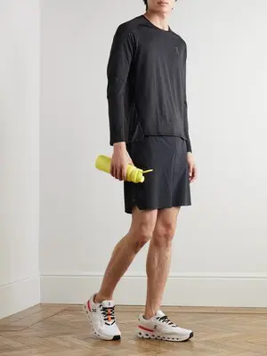 On Performance Slim-fit Stretch Recycled-jersey And Mesh Top