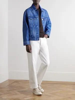AMI Paris Logo-embroidered Cashmere And Wool-blend Sweater