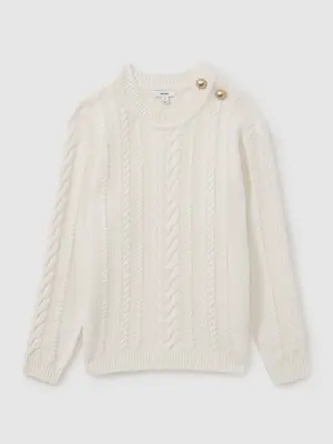 REISS Libby Wool-cashmere Cable Knit Jumper