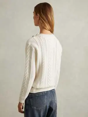REISS Libby Wool-cashmere Cable Knit Jumper