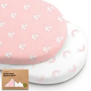 KEABABIES 2-pack Soothe Fitted Bassinet Sheets - Dreamland