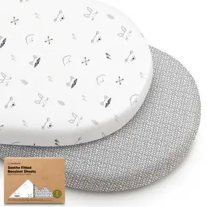 KEABABIES 2-pack Soothe Fitted Bassinet Sheets Nordic