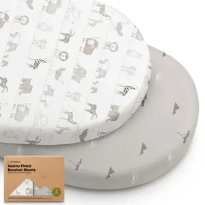 KEABABIES 2-pack Soothe Fitted Bassinet Sheets Savannah