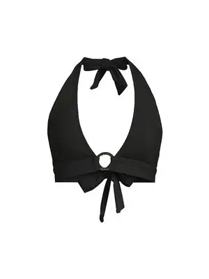 CHANGE OF SCENERY Erin Halter Bikini Top Black Texture