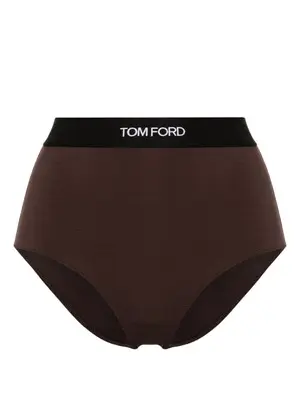 TOM FORD Logo-waistband Briefs - Brown