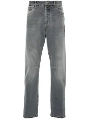 Brunello Cucinelli Logo-embroidered Jeans - Grey