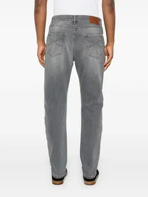 Brunello Cucinelli Logo-embroidered Jeans - Grey