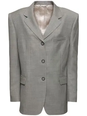 Magda Butrym Stretch Wool Single Breasted Blazer