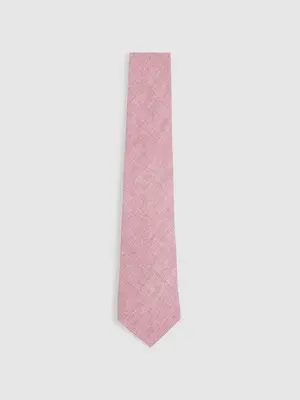 REISS Reiss Melange Standard Tie Soft Pink Melange