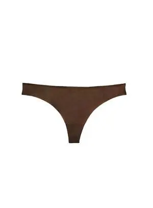 Fleur Du Mal Le Stretch Micro Thong - Cocoa
