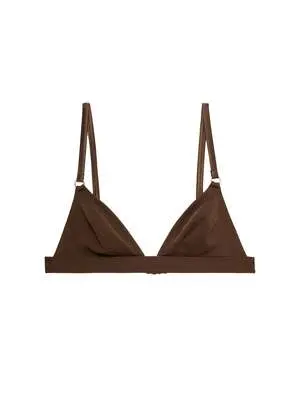 Fleur Du Mal Le Stretch Micro Triangle Bra - Cocoa