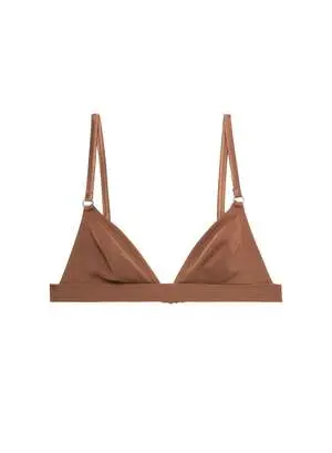 Fleur Du Mal Le Stretch Micro Triangle Bra - Caramel