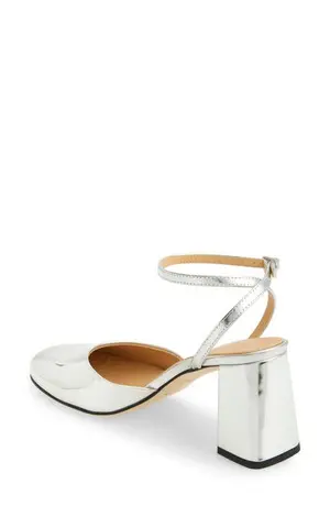 Dear Frances Harlow Ankle Strap Pump In Silver - 40% Off