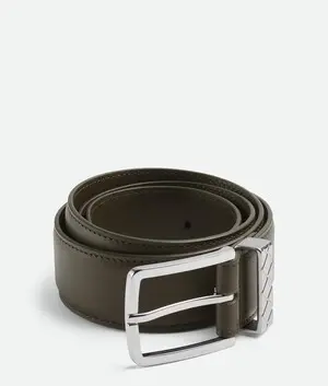 BOTTEGA  VENETA Bottega Veneta Intreccio Loop Belt - Kaki