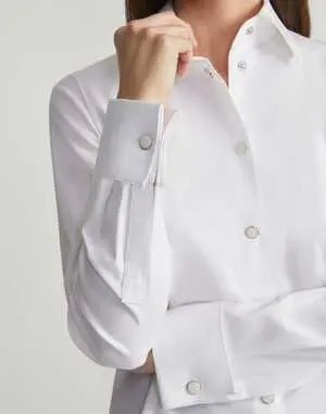 Lafayette 148 New York Stretch Cotton Slim Shirt