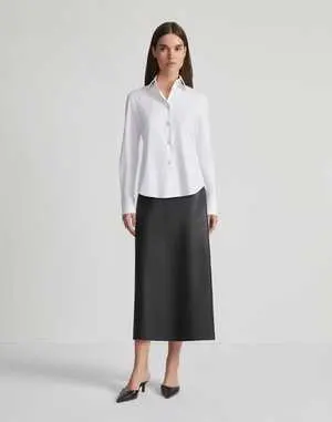 Lafayette 148 New York Stretch Cotton Slim Shirt
