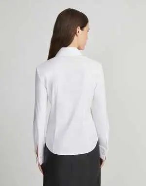 Lafayette 148 New York Stretch Cotton Slim Shirt
