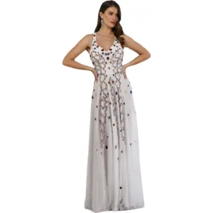 LARA NEW YORK Beaded Gown With Strappy Back - Multi