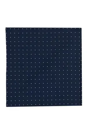 BROOKLYN BRIGADE Dot Cotton Pocket Square Navy