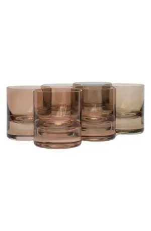 ESTELLE COLORED GLASS Set Of 6 Rocks Glasses - Amber Smoke