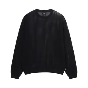 StÜssy Cotton Mesh Long-Sleeve Crew Black