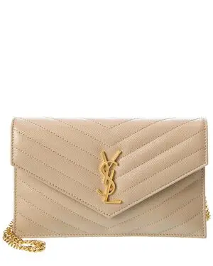 Saint Laurent Saint Laurent Cassandre Matelasse Leather Shoulder Bag - Beige