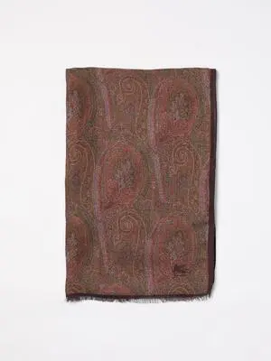 Etro Fringed Paisley Jacquard Cashmere Scarf Dark