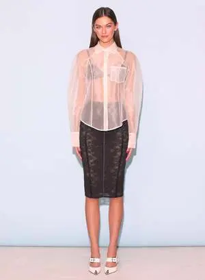 FLEUR DU MAL Silk Organza Button-down Shirt - Ivory
