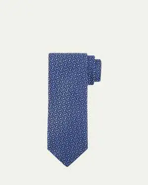 Charvet Diamond Woven Silk Tie 7-blu
