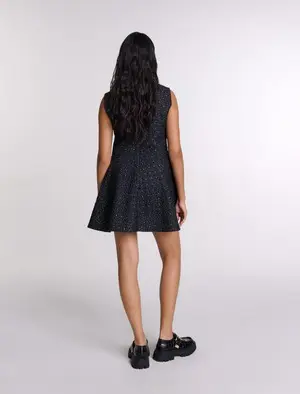 Maje Rhinestone Embellished Playsuit Dress