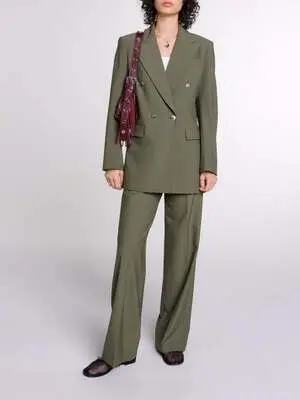 Maje Slim-fit Suit Jacket - Khaki