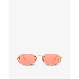 Fendi Fe4075us Oval Sunglasses - Gold