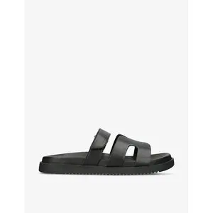 Steve Madden Multi-strap Leather Flat Sandals - Black