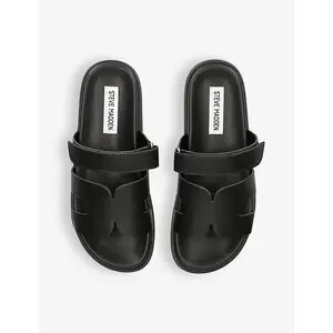 Steve Madden Multi-strap Leather Flat Sandals - Black