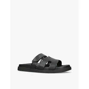 Steve Madden Multi-strap Leather Flat Sandals - Black