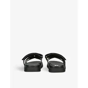 Steve Madden Multi-strap Leather Flat Sandals - Black