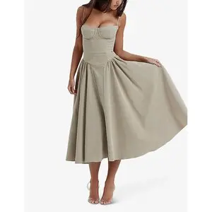 doen denim dress Down to Dallas - Light Wash, Large | Hazel and Olive Size:UK 18-20 (2XL) from shoulder global-style_name-Novara Lace Midi Dress Overload Mesh Bodycon Corset