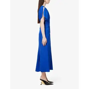 Victoria Beckham Ruched Woven Midi Dress
