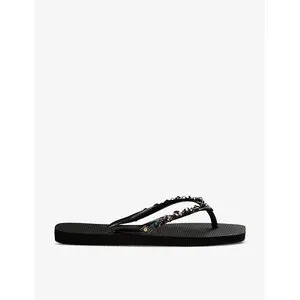 Havaianas Square Luxury Crystal-embellished Rubber Flip-flops