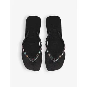 Havaianas Square Luxury Crystal-embellished Rubber Flip-flops