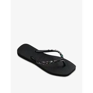 Havaianas Square Luxury Crystal-embellished Rubber Flip-flops